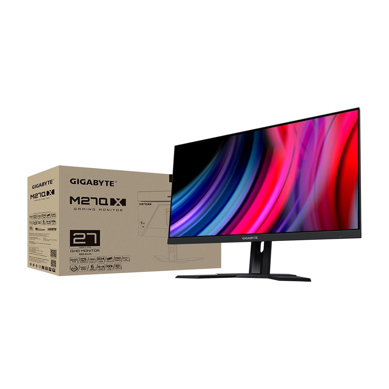 Gigabyte M27Q-X 27" gaming monitor in black. - 1PC.co.il