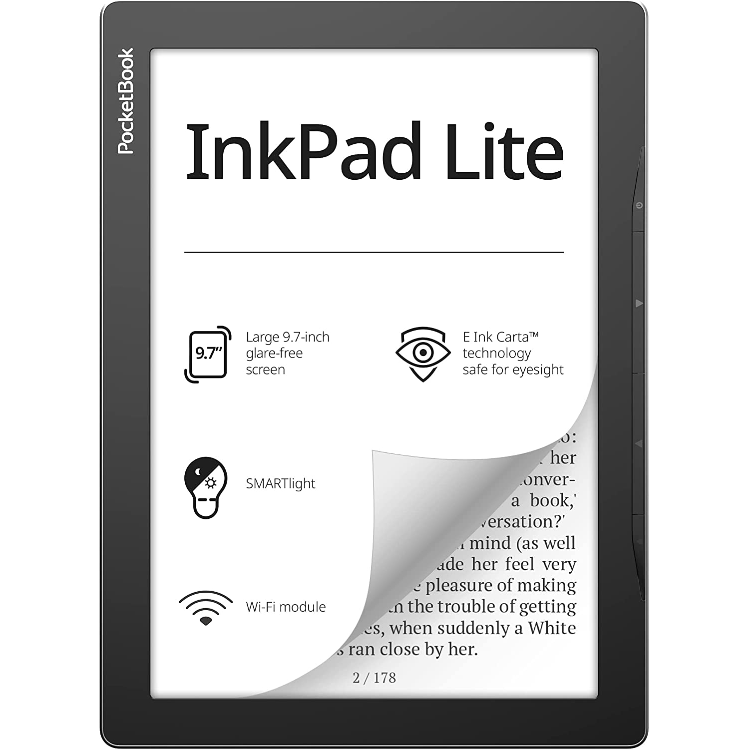 Электронная книга PocketBook InkPad Lite PB970-M-WW серого цвета туман ...