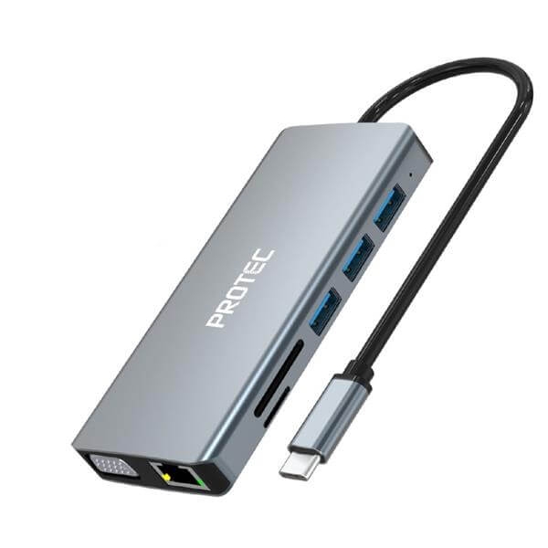 Разветвитель и адаптер TYPE C 12IN 1 модели DM300 от компании PROTEC. - 1PC.co.il