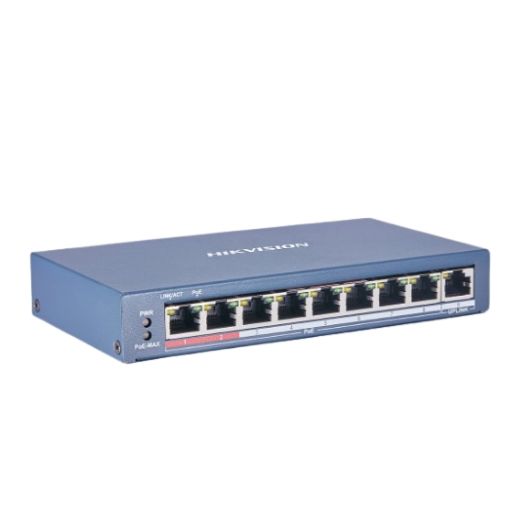 Hikvision 8 Port Fast Ethernet Unmanaged POE Switch DS-3E0109P-E(C) - א&א מחשבים וסלולר