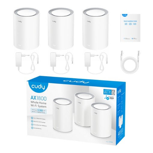 CUDY AX1800 Whole Home Mesh WiFi System M1800 3-pack - 1PC.co.il