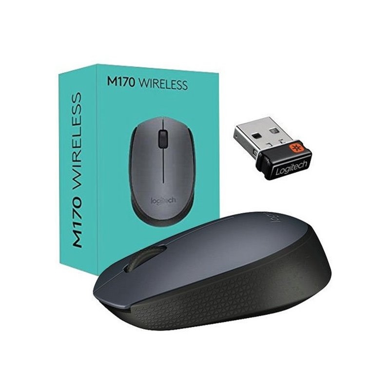 Logitech Mouse M170 Wireless Gray - 1PC.co.il