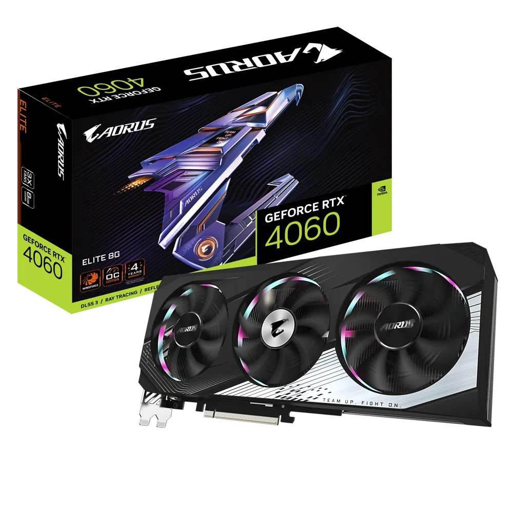 Gigabyte RTX 4060 (DLSS 3) GV-N4060AORUS E-8GD - 1PC.co.il