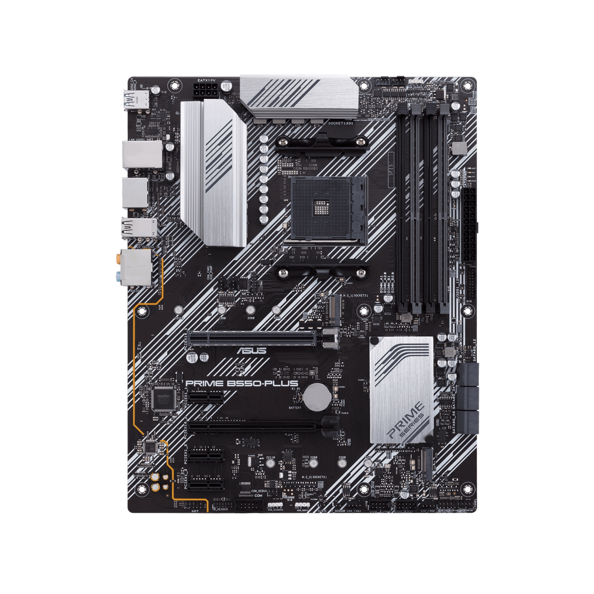 Asus PRIME B550-PLUS motherboard in black color. - 1PC.co.il