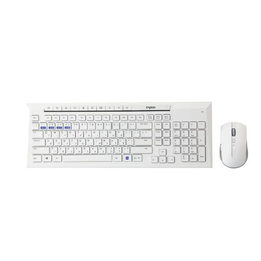 Rapoo KB 8200M wireless mouse and keyboard set in white color. - 1PC.co.il