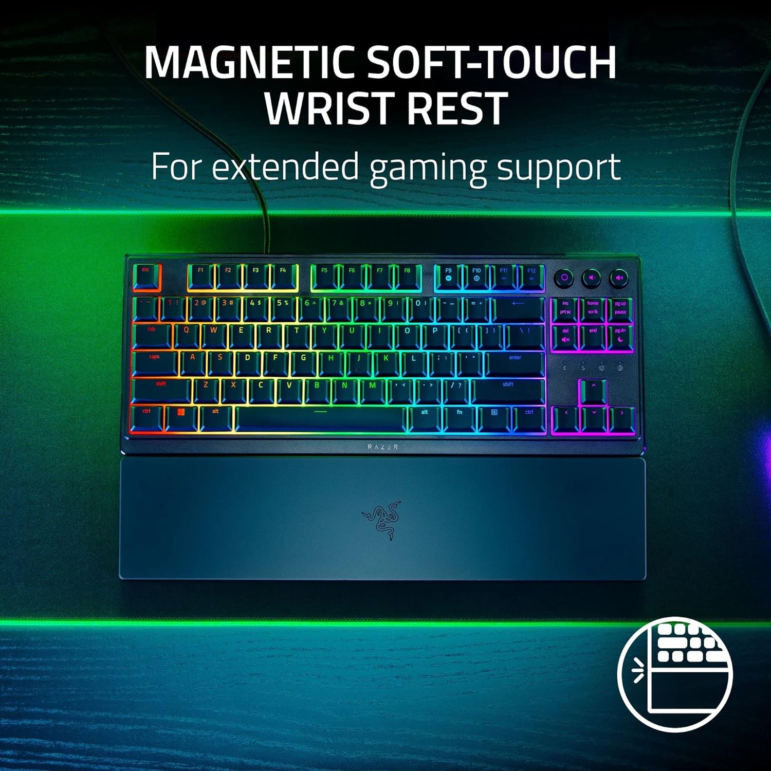 מקלדת מכנית ממברנה לגיימינג Razer Ornata V3 Tenkeyless - Low Profile ...