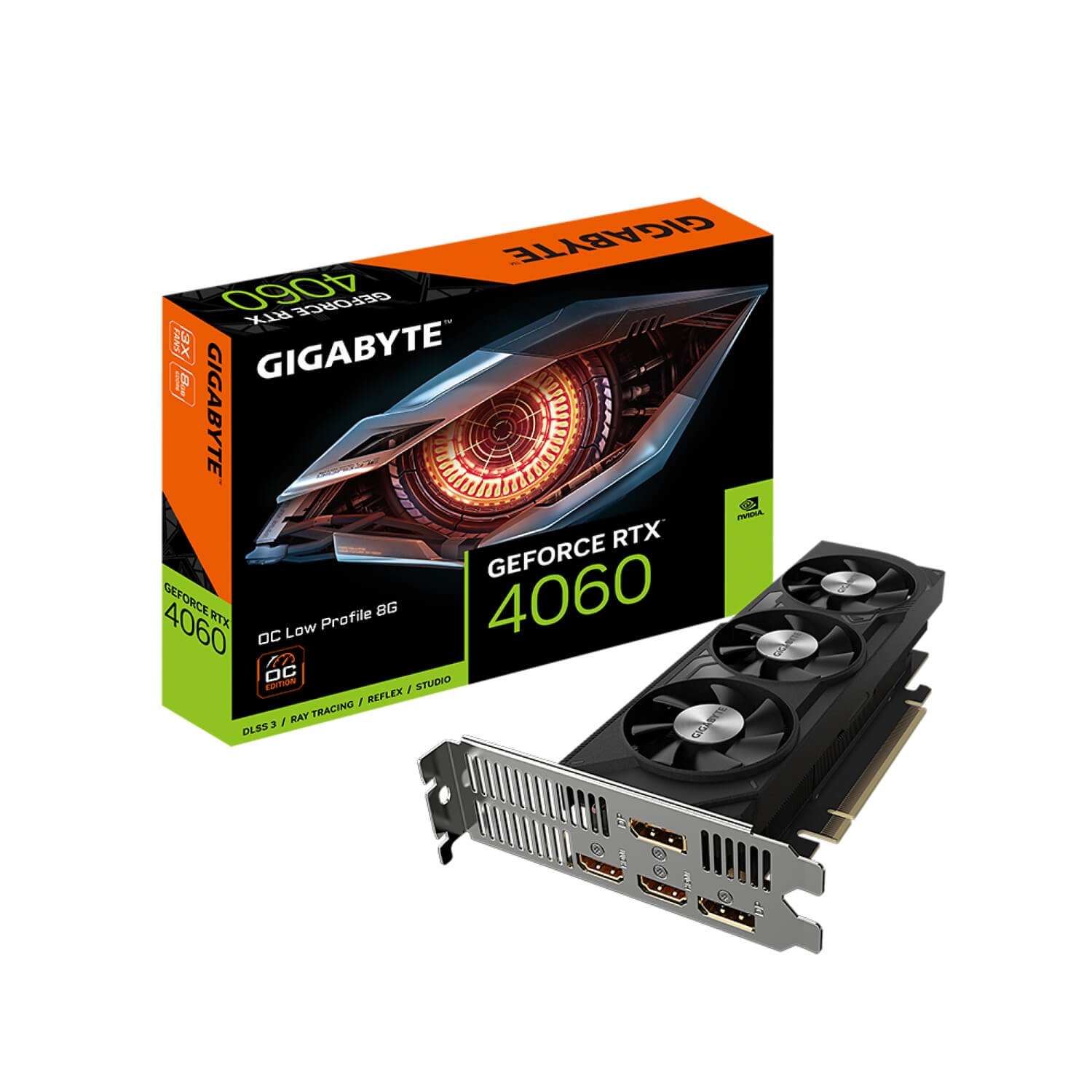 Gigabyte RTX 4060 (DLSS 3) GV-N4060OC-8GL Low Profile Graphics Card ...