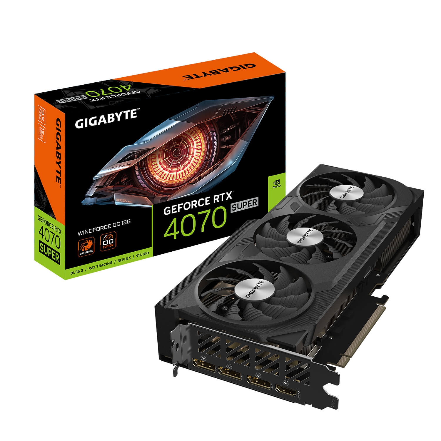 Gigabyte RTX 4070 SUPER GV-N407SWF3OC-12GD Graphics Card. - 1PC.co.il