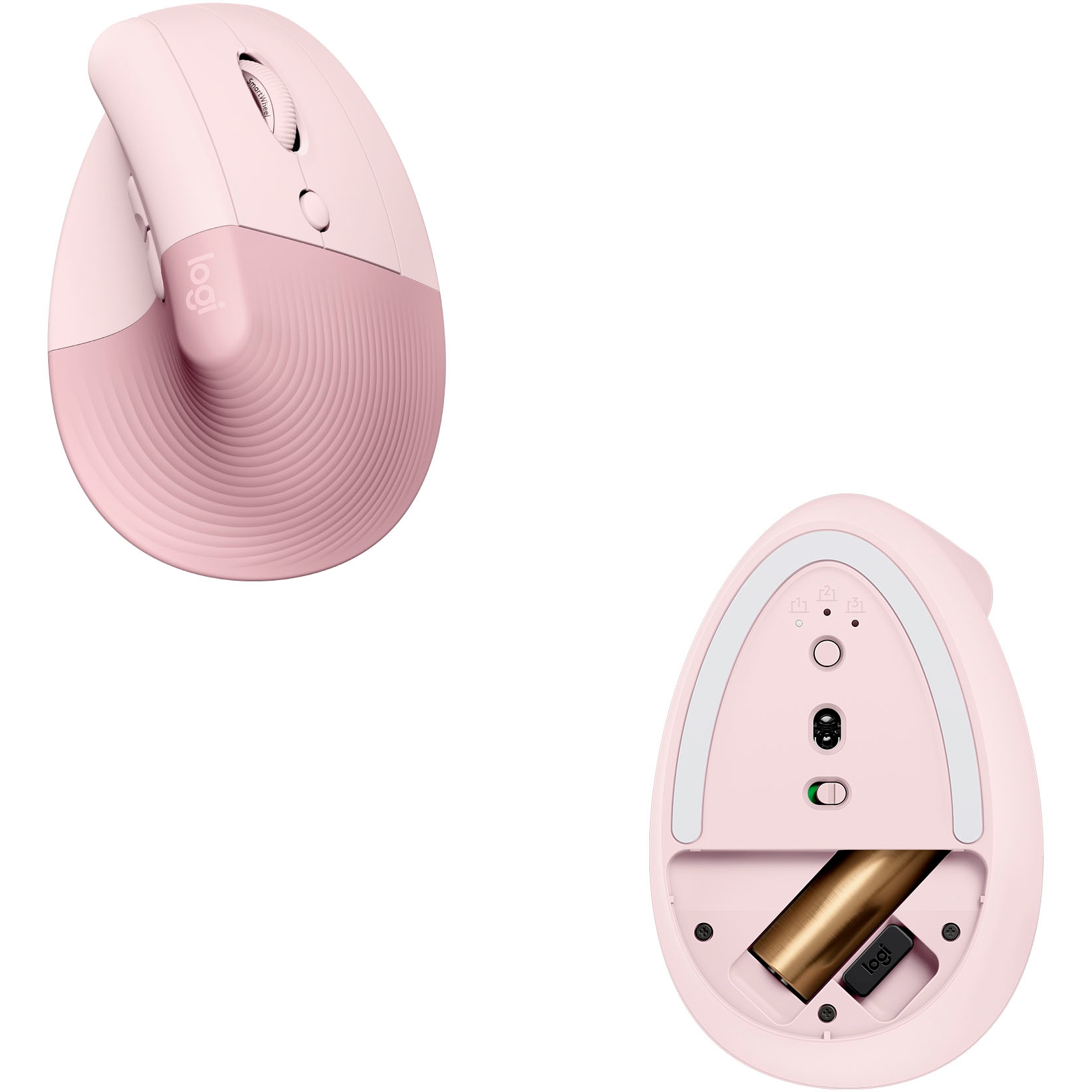 עכבר ארגונומי אלחוטי Logitech Lift Vertical Ergonomic Mouse - Rose - א ...