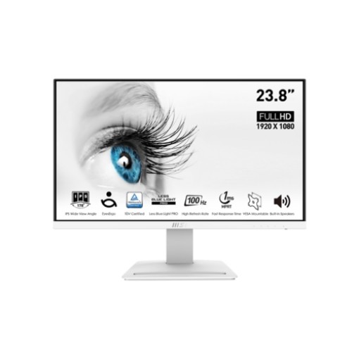 MSI PRO MP243XW white business computer screen. - 1PC.co.il