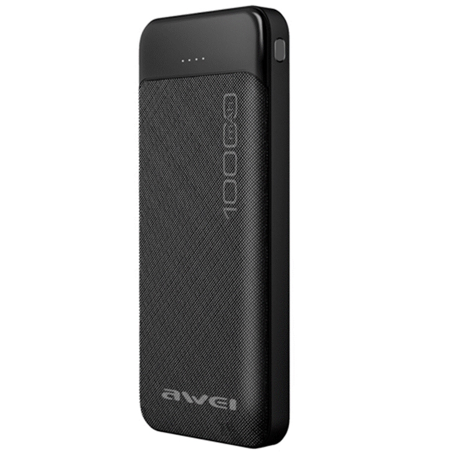 Backup battery Awei Power Bank 10000mAh Black. - 1PC.co.il