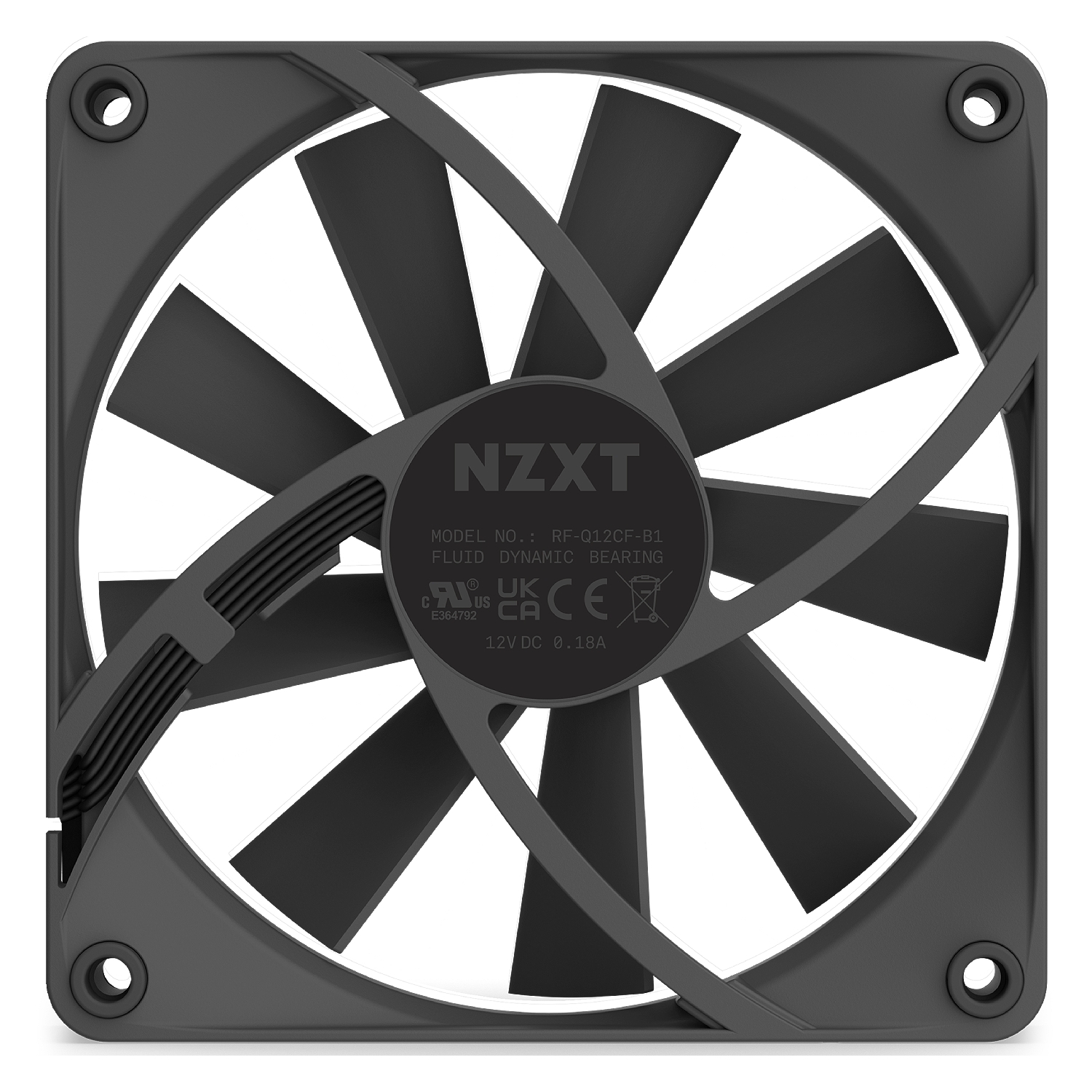 NZXT F120Q 120mm Quiet Airflow Black Fan RF-Q12SF-B1. - 1PC.co.il