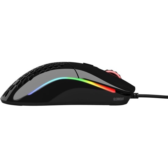 Wired gaming mouse Glorious Model O in glossy black color. - 1PC.co.il