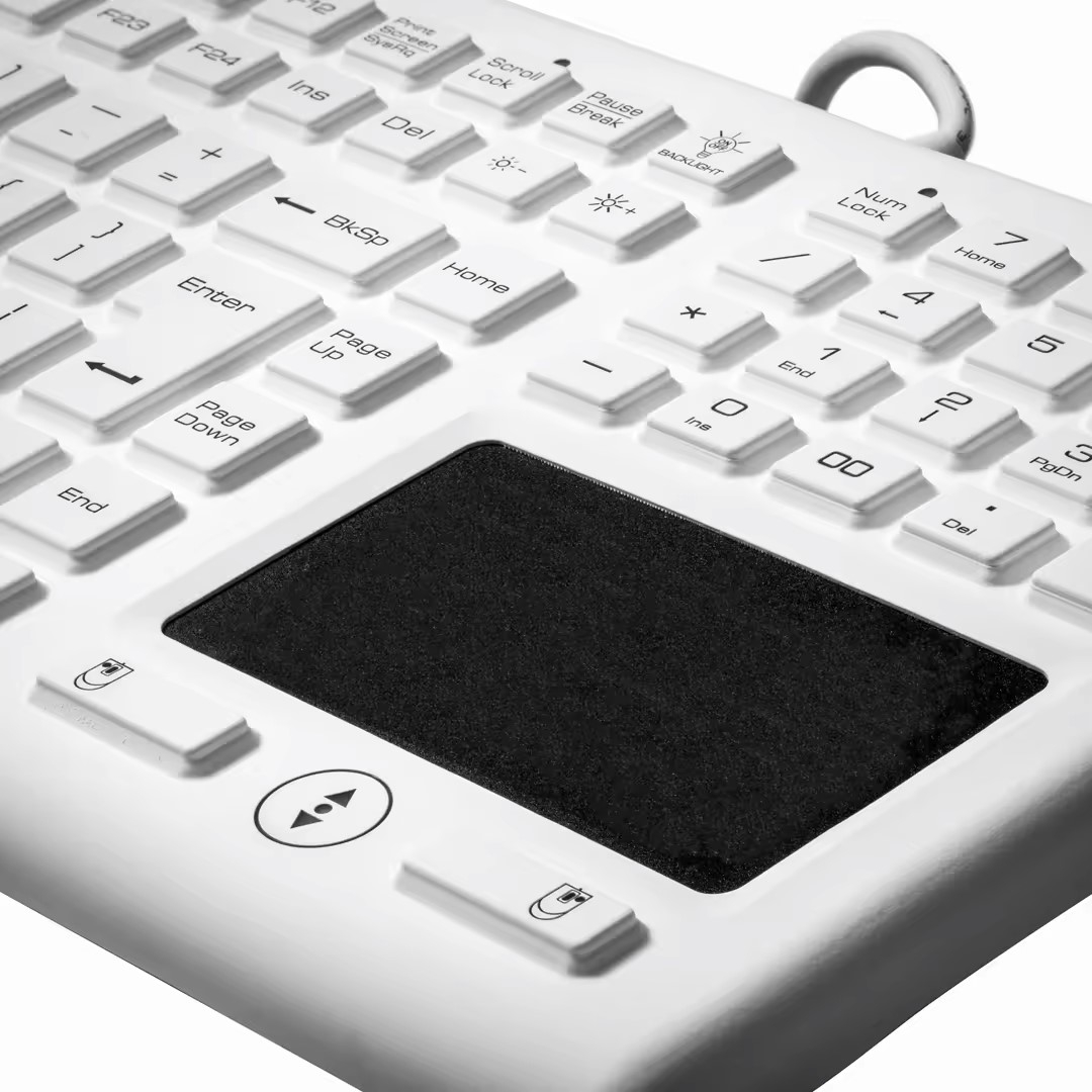 Industrial IP68 Silicone Medical Keyboard with Touchpad HEB/ENG - 1PC.co.il