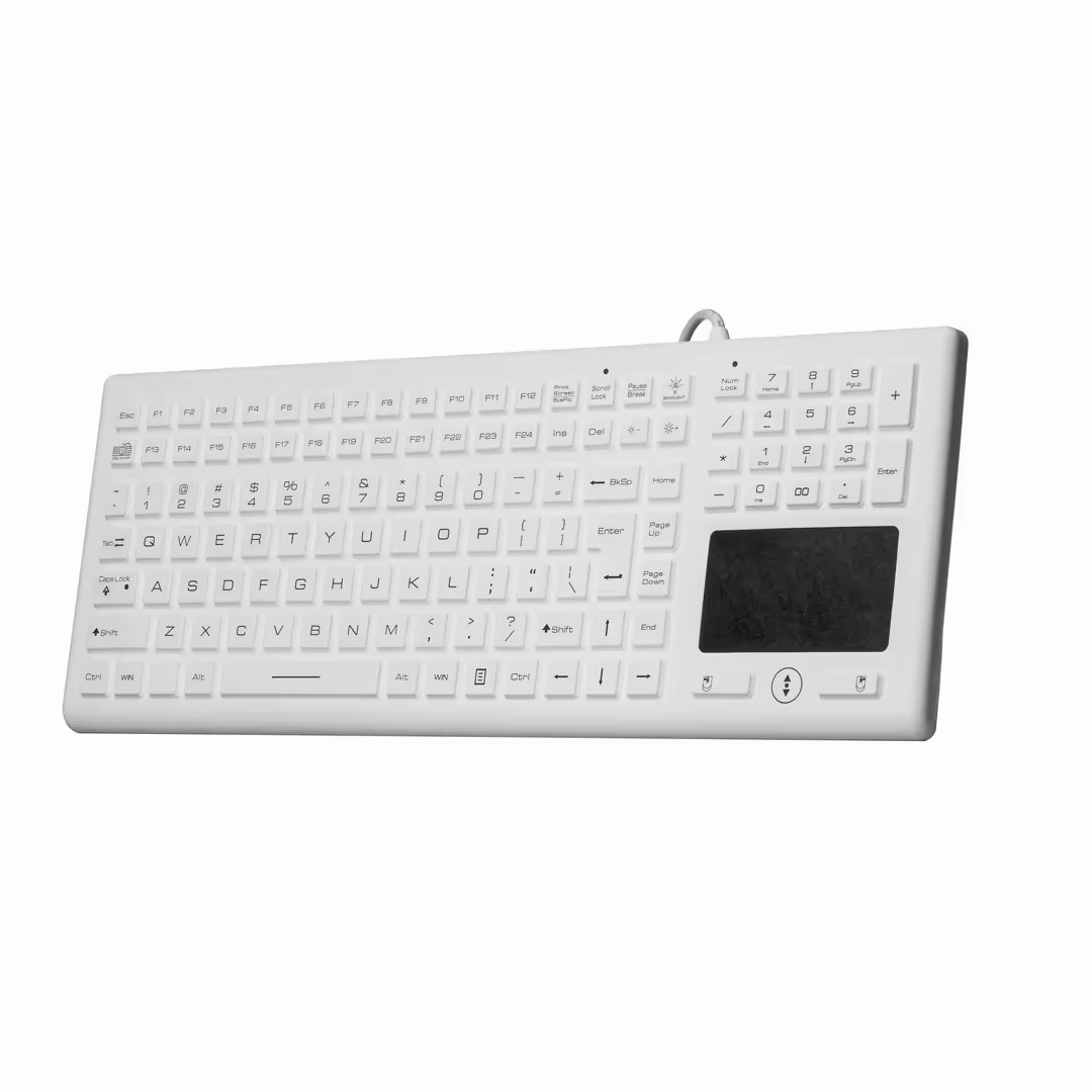 Industrial IP68 Silicone Medical Keyboard with Touchpad HEB/ENG - 1PC.co.il