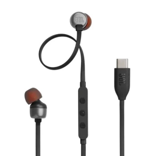 JBL In Ear Tune T310C Type-C headphones in black. - 1PC.co.il