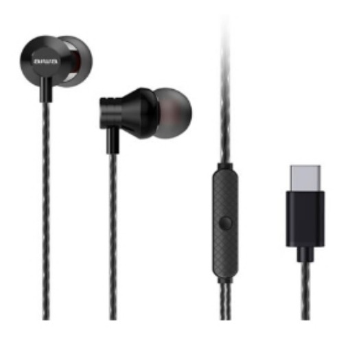 Aiwa In-Ear ESTM-50USB-C headphones in black color. - 1PC.co.il