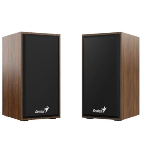 Genius SP-HF180 computer speakers with mahogany wood design. - 1PC.co.il