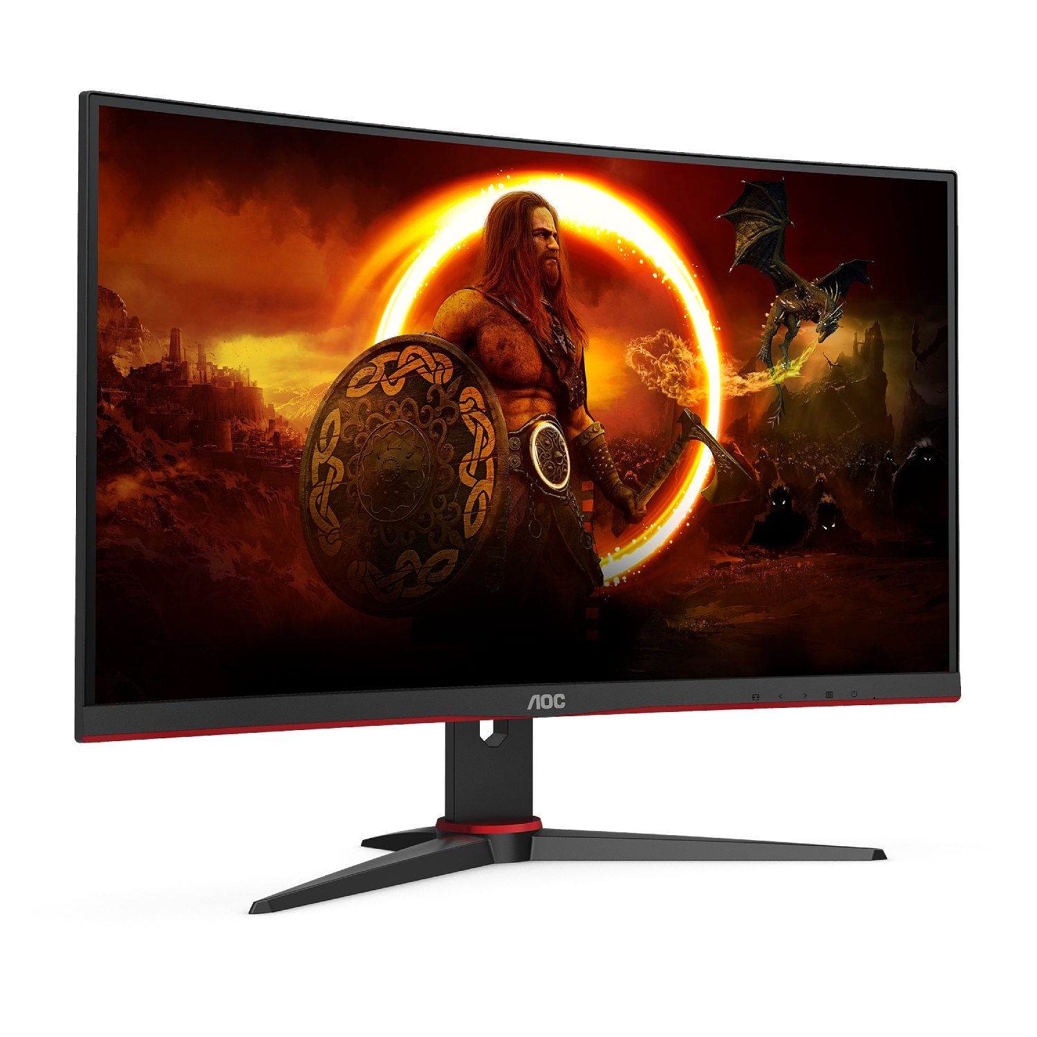 AOC 27" Curved Gaming Monitor VA FHD 165Hz 1ms 1500R C27G2E-BK. - 1PC.co.il