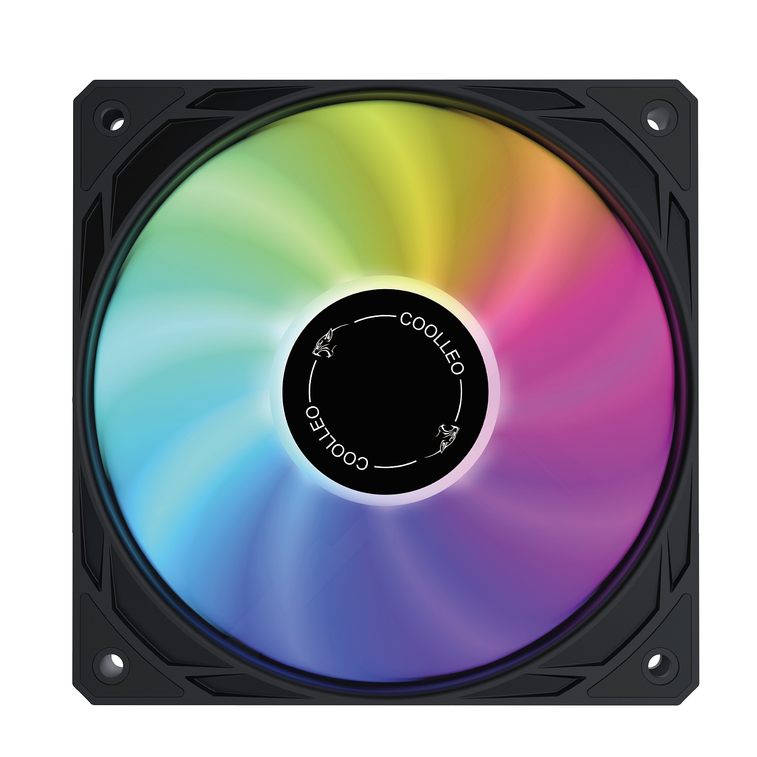 Coolleo 120mm FDB Fan 1600RPM ARGB in black color. - 1PC.co.il