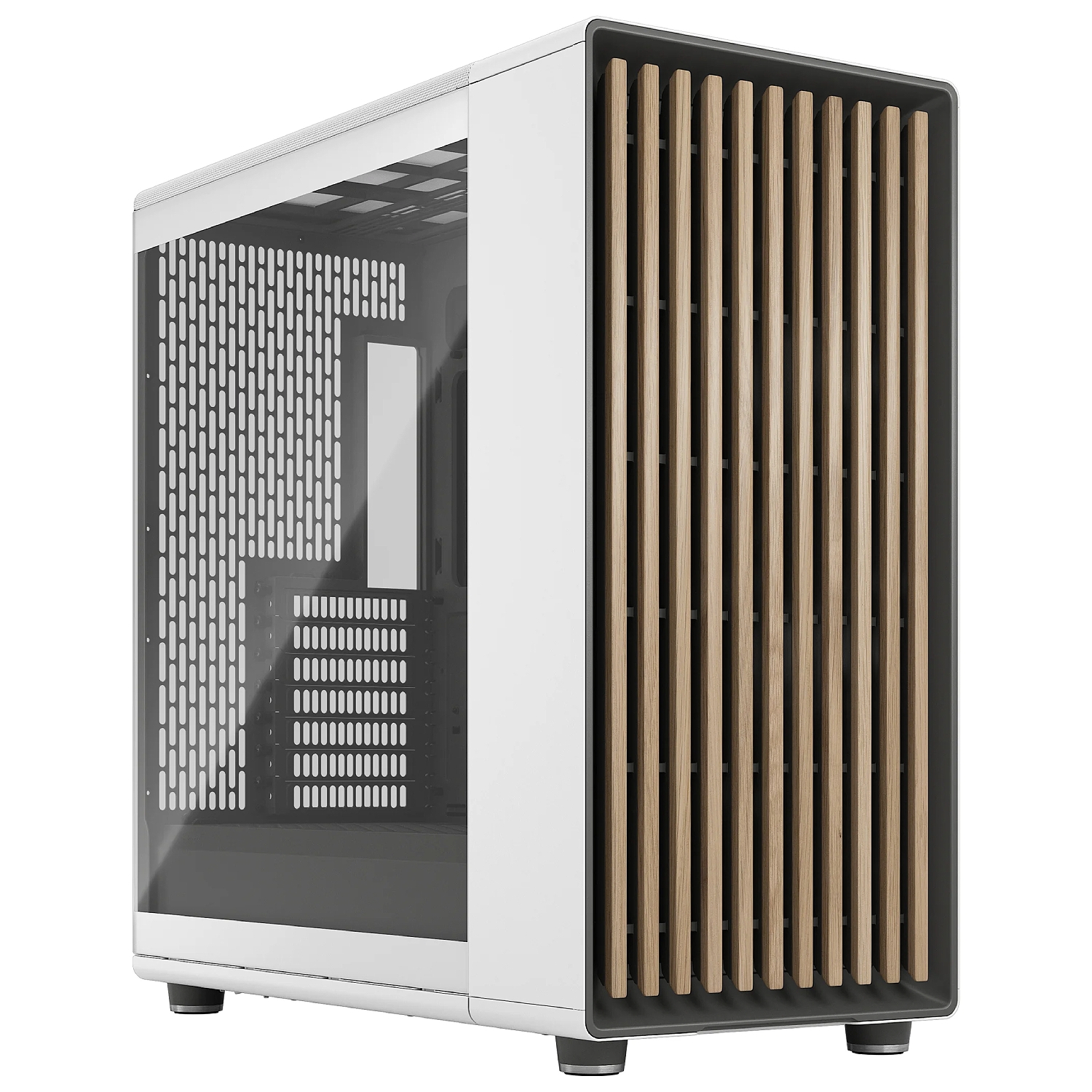 Fractal Design North XL computer case in Chalk White TG Clear color ...
