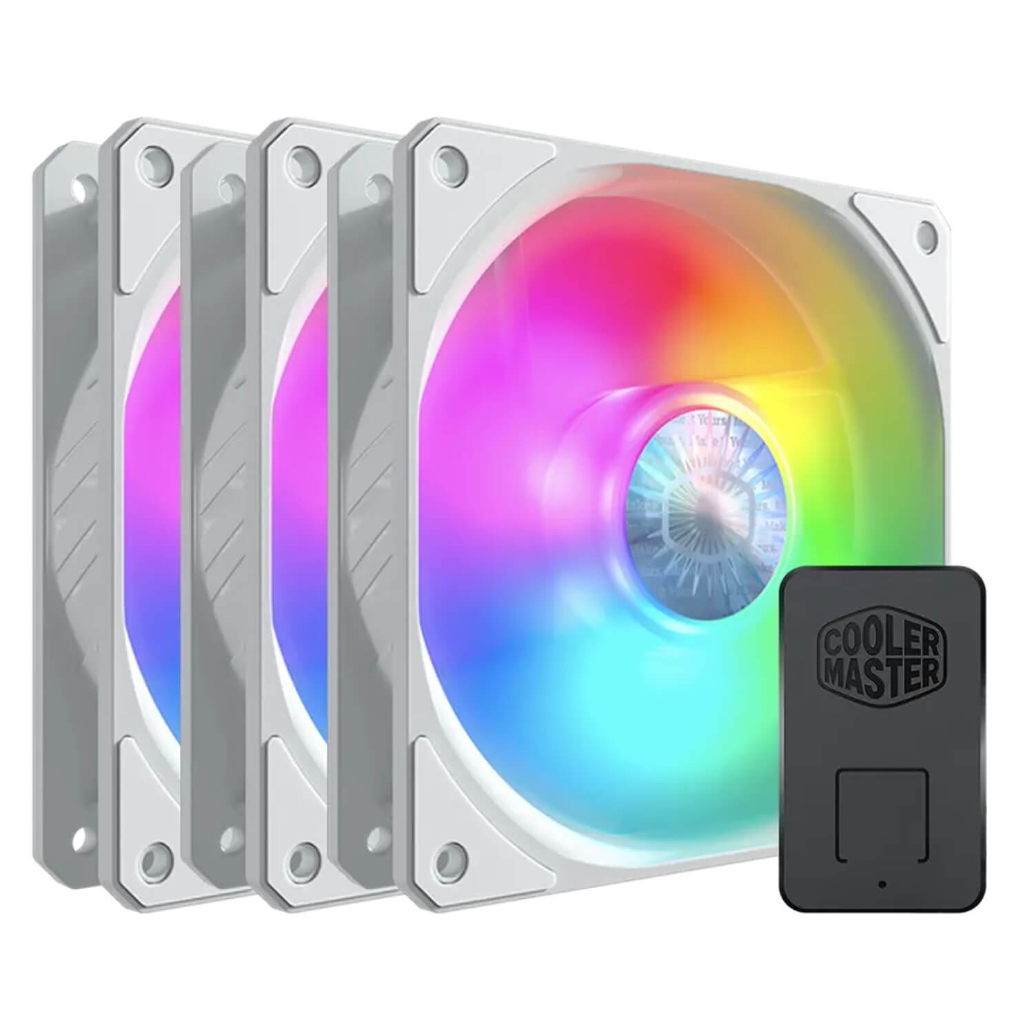 CoolerMaster SickleFlow Edge 120 ARGB 3-in-1 case fan in white. - 1PC.co.il