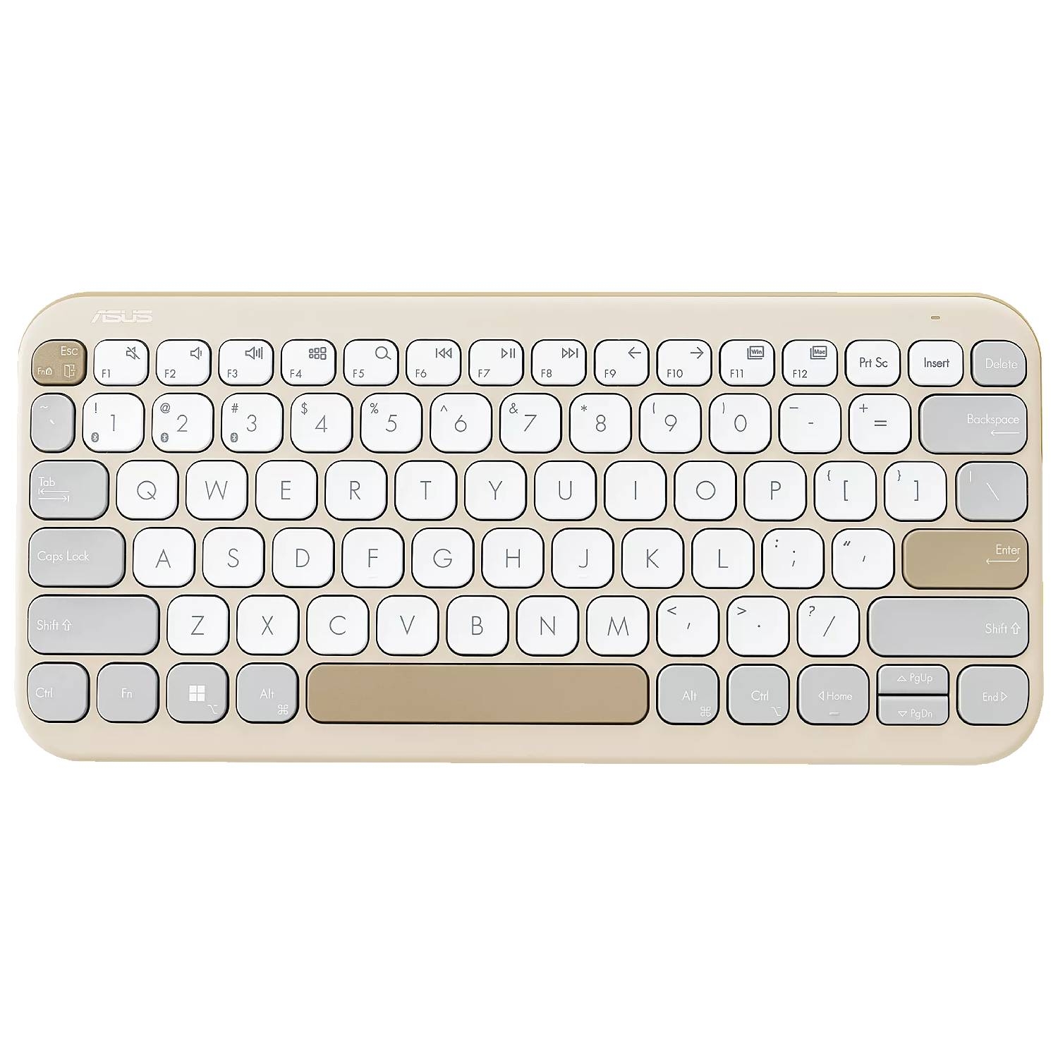 Asus Marshmallow KW100 Oat Milk Wireless Keyboard. - 1PC.co.il
