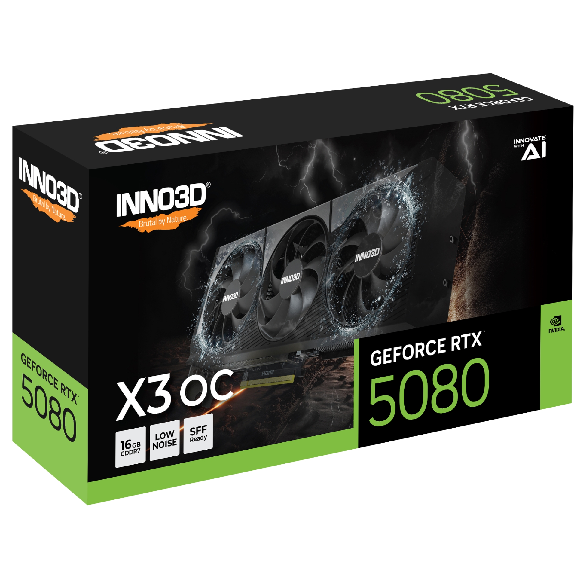 Inno3D GeForce RTX 5080 X3 OC graphics card. - 1PC.co.il