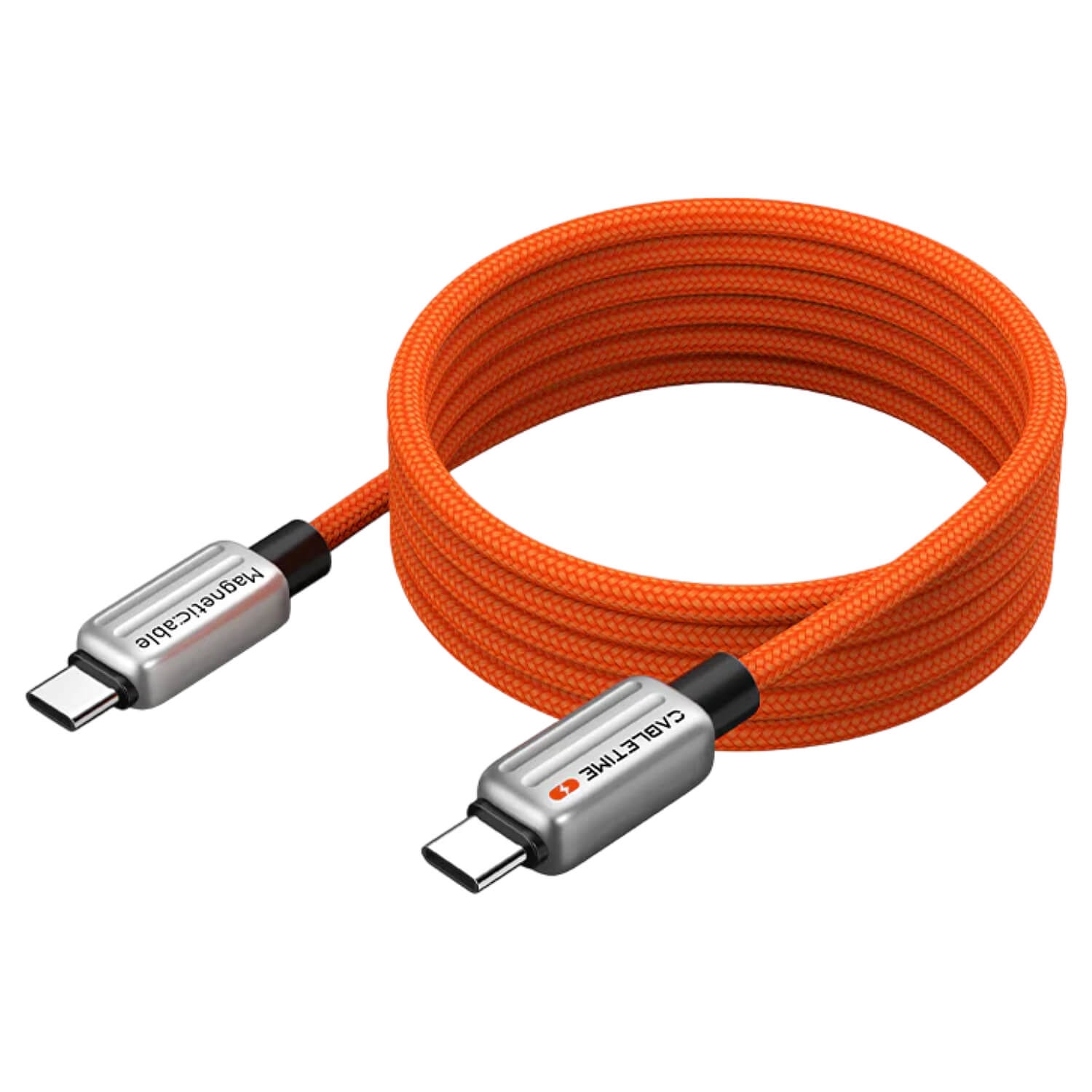 CABLETIME USB-C 240W Magnetic Charging Cable 2m - Orange. - 1PC.co.il