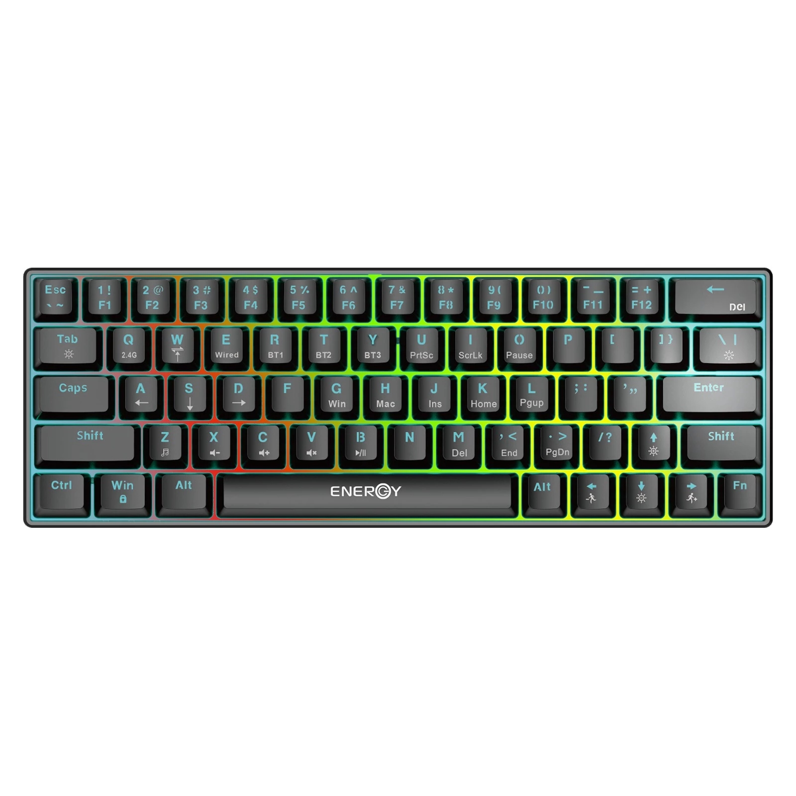 Wireless gaming keyboard EG220 Energy in black color. - 1PC.co.il