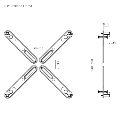 VESA adapter for monitors without VESA connection XMA-11. - 1PC.co.il