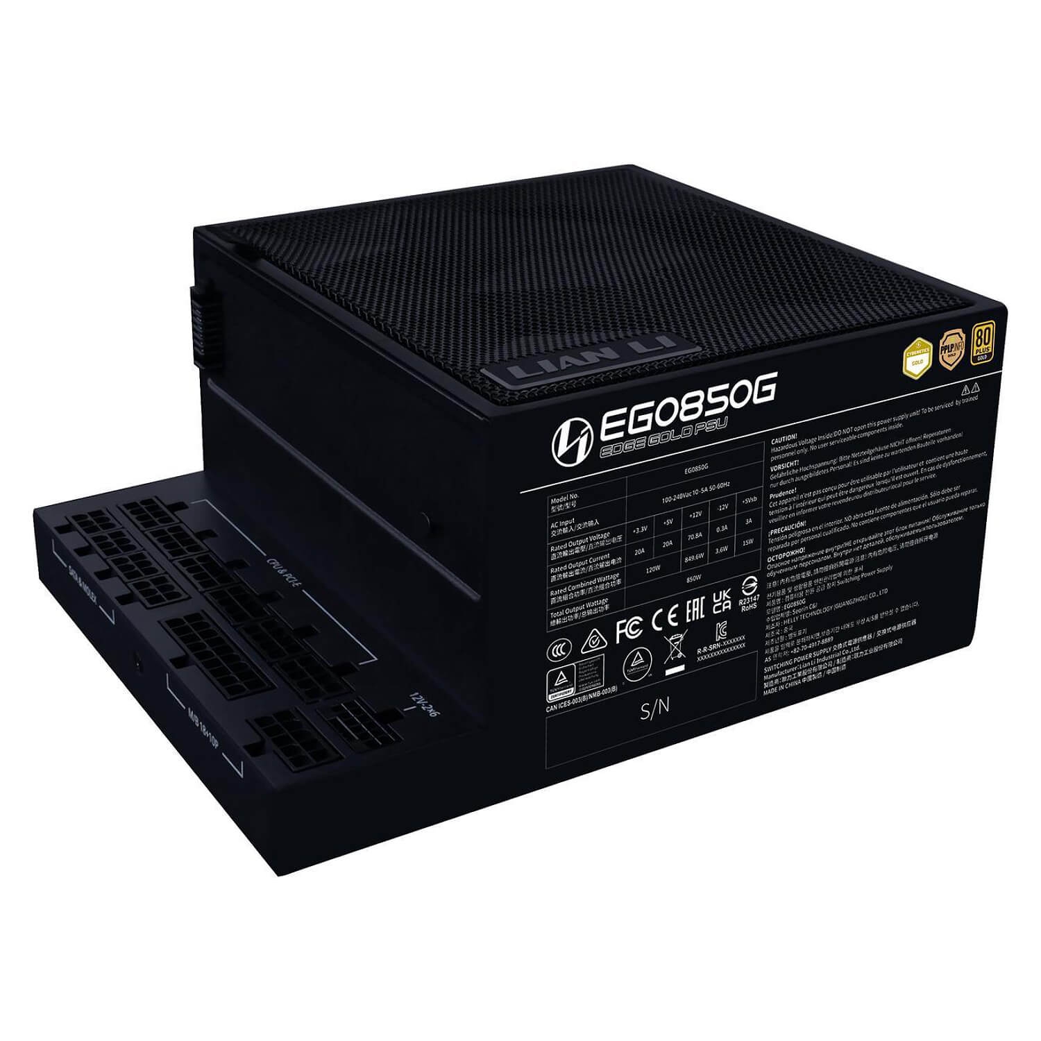 Lian-Li EDGE 850W Gold Black Power Supply EG0850G-B. - 1PC.co.il