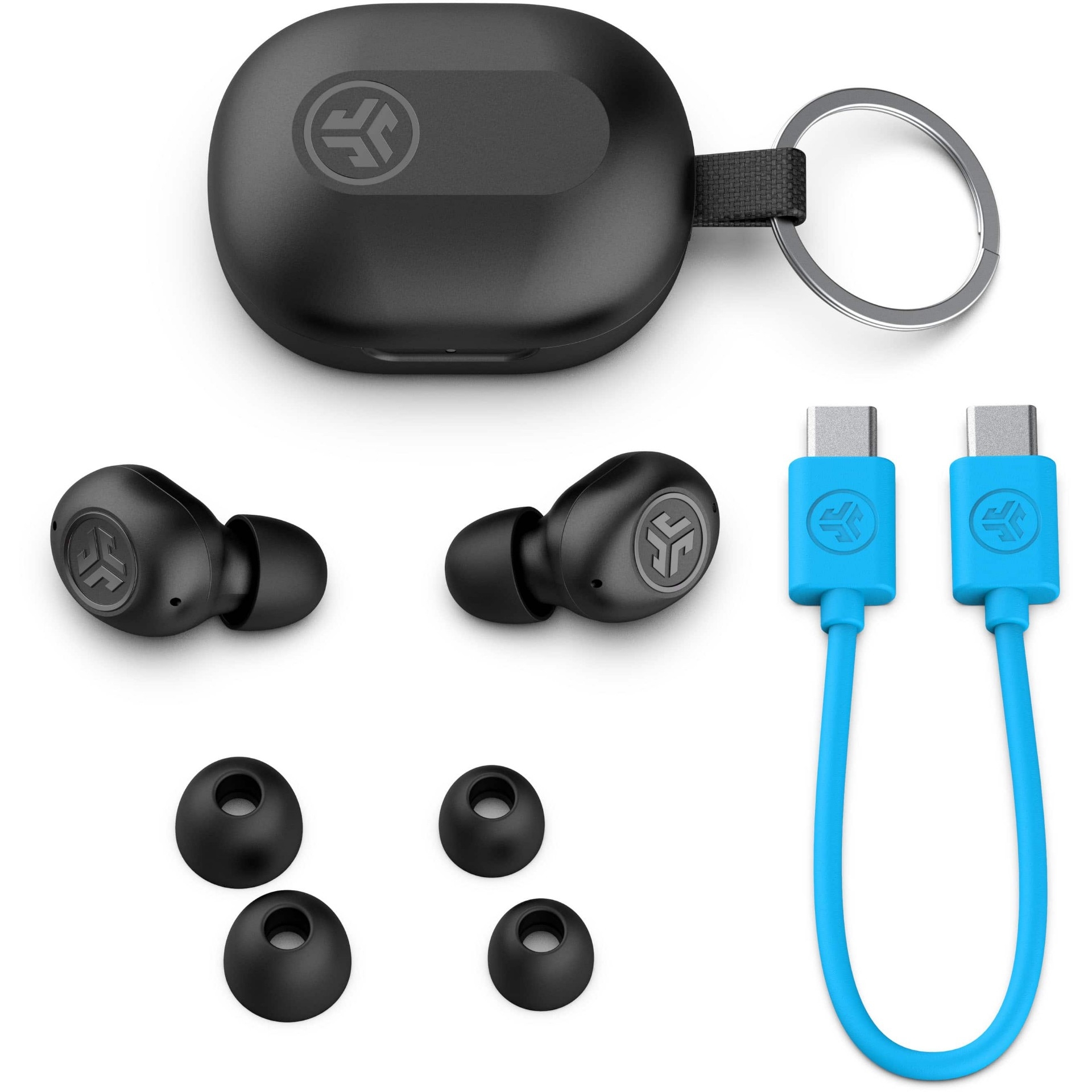 JLAB JBUDS MINI TWS wireless earbuds in metallic black color. - 1PC.co.il