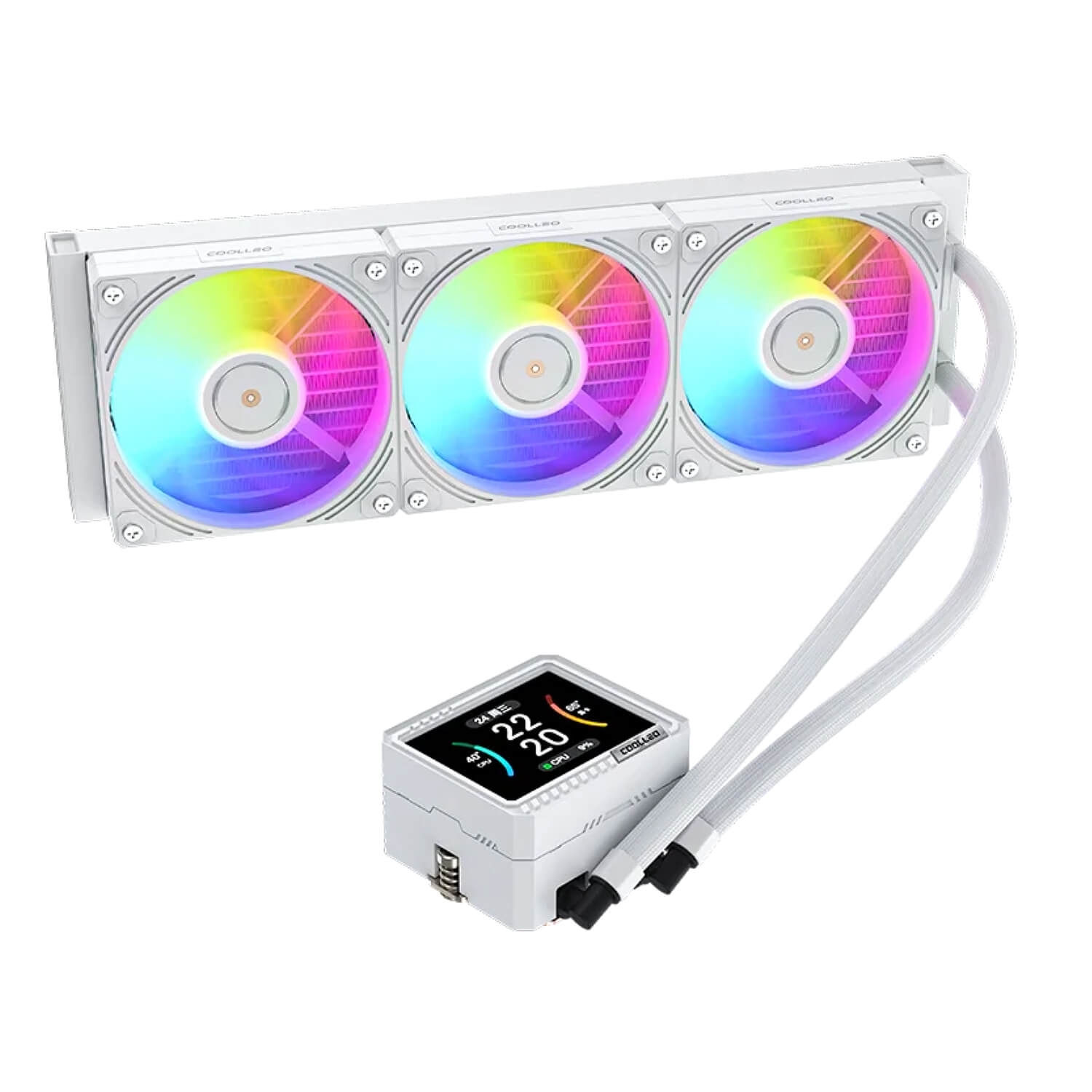 קירור נוזלי למעבד Coolleo ICE Monarch Vision 360 WT בצבע לבן - א&א ...